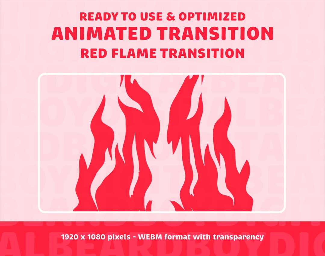 Animated Stream Transition Red Flame Transition Twitch Transition, OBS ...