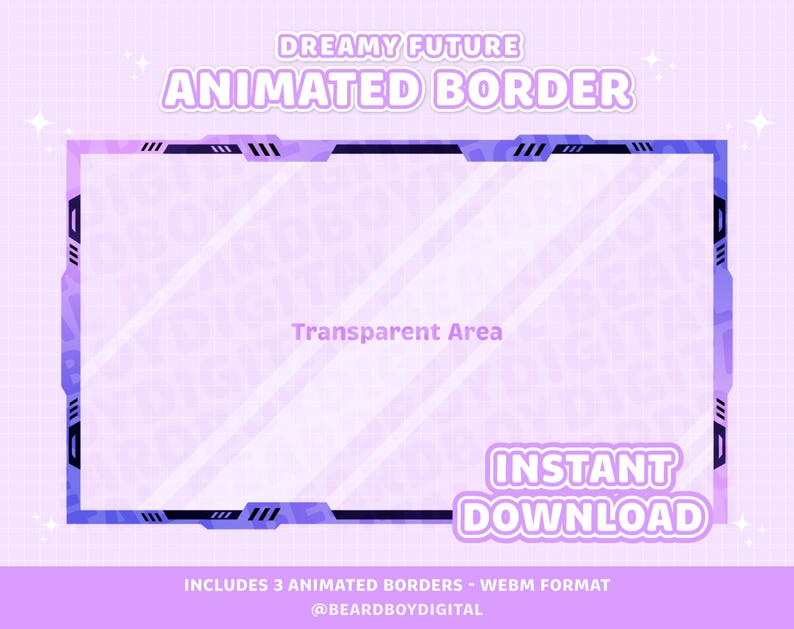 Animated Stream Border Set – Dreamy Future Webcam Frames & Overlays for ...