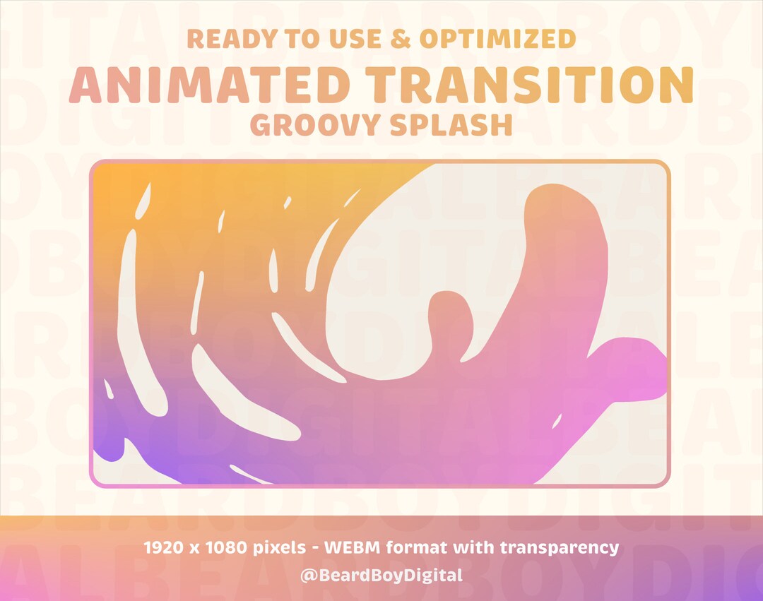 Animated Stream Transition Groovy Splash Twitch - Etsy