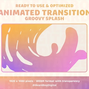 Animated Stream Transition Groovy Splash Twitch - Etsy