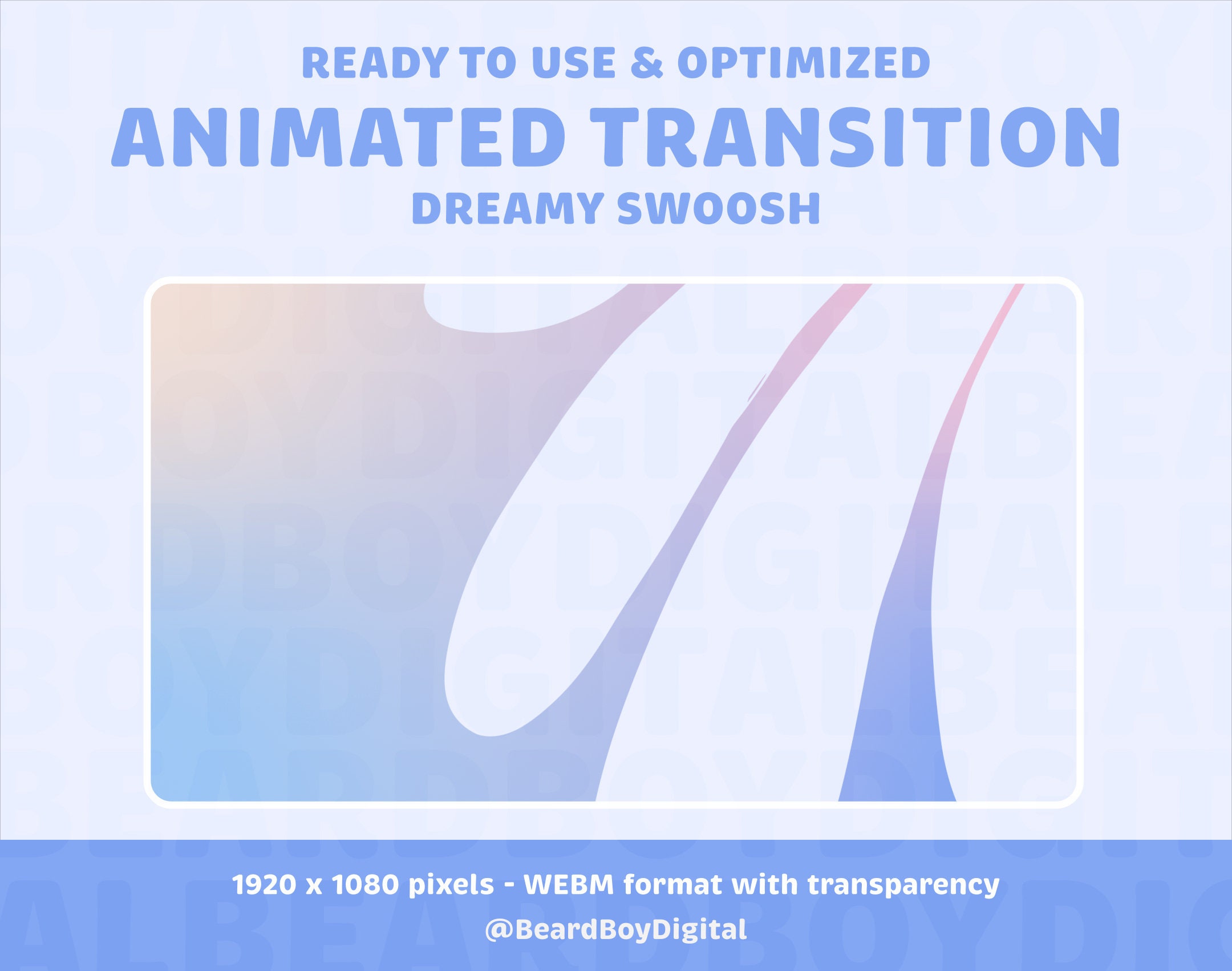 Animated Stream Transition Dreamy Swoosh Twitch Transition, OBS, Stream ...