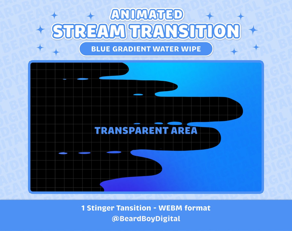 Blue Gradient Water Wipe Animated Stream Transition (WEBM Digital ...