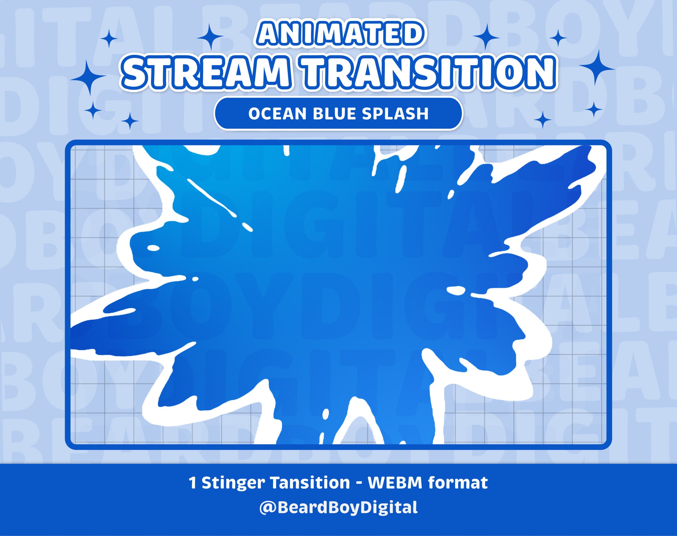 Animated Stream Transition - Ocean Blue Splash | Twitch Stinger, OBS ...