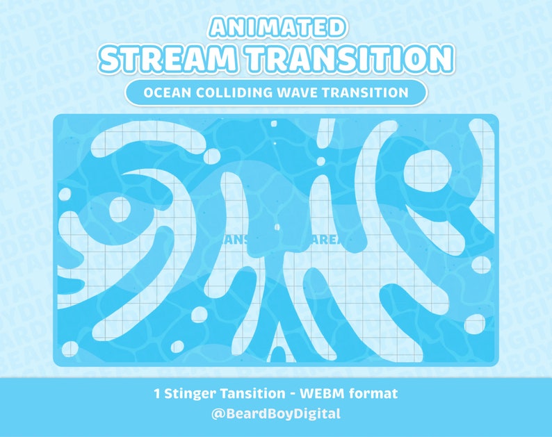 Ocean Colliding Wave Animated Stream Transition Twitch, OBS, Stream ...