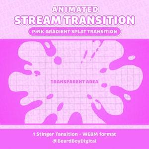 Pink Gradient Splat Animated Stream Transition | Twitch, OBS, Stream ...