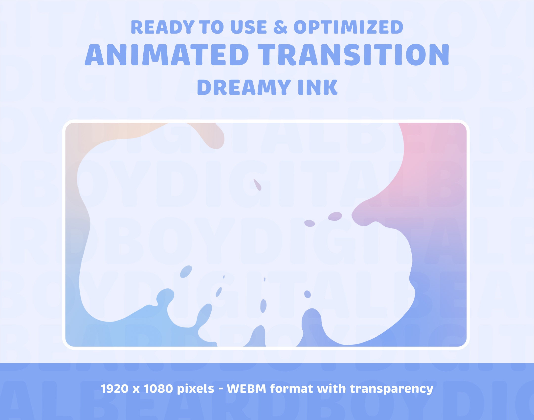 Dreamy Ink Animated Stinger Transition Twitch OBS Stream - Etsy