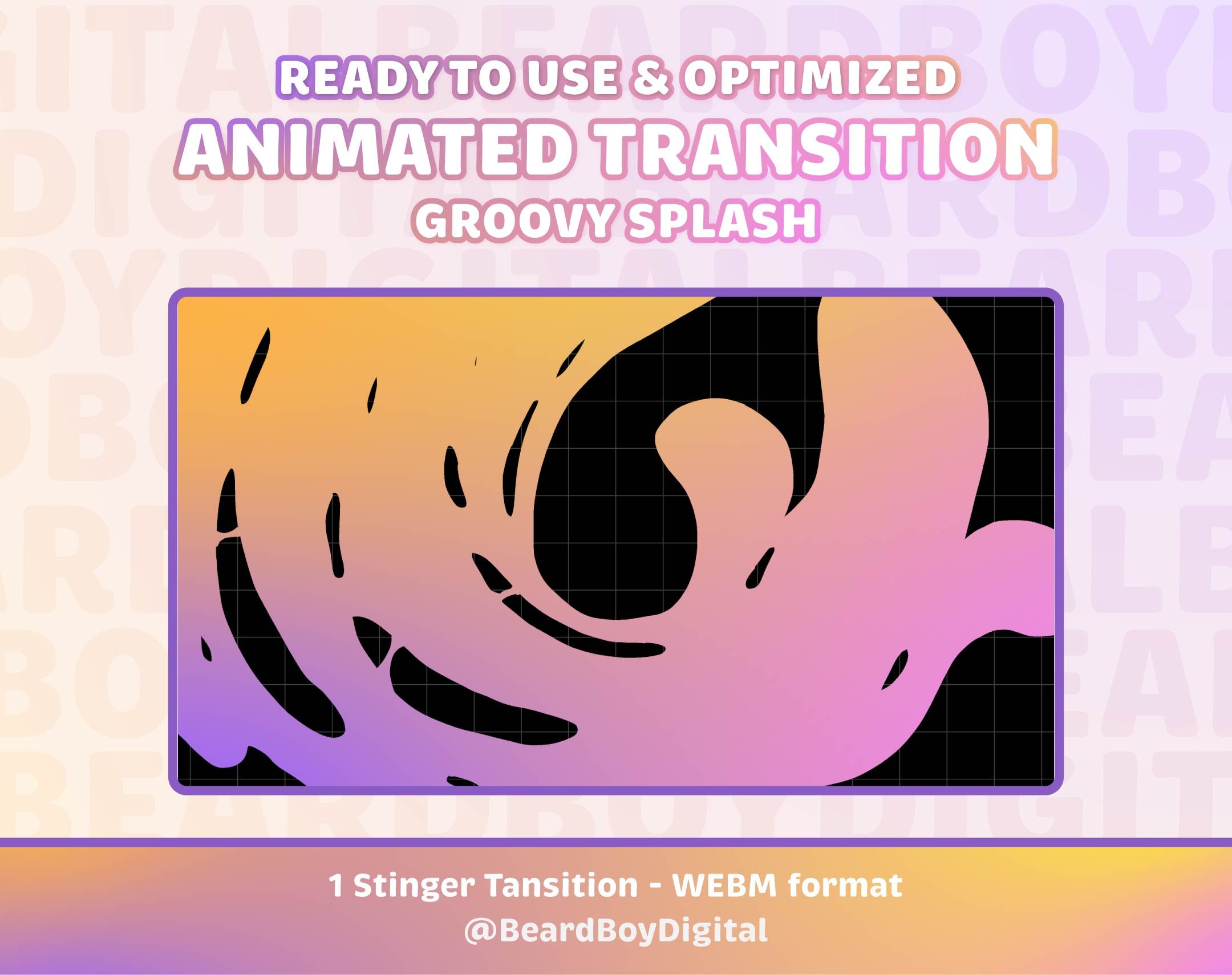 Animated Stream Transition Groovy Splash Twitch Transition, OBS, Stream ...