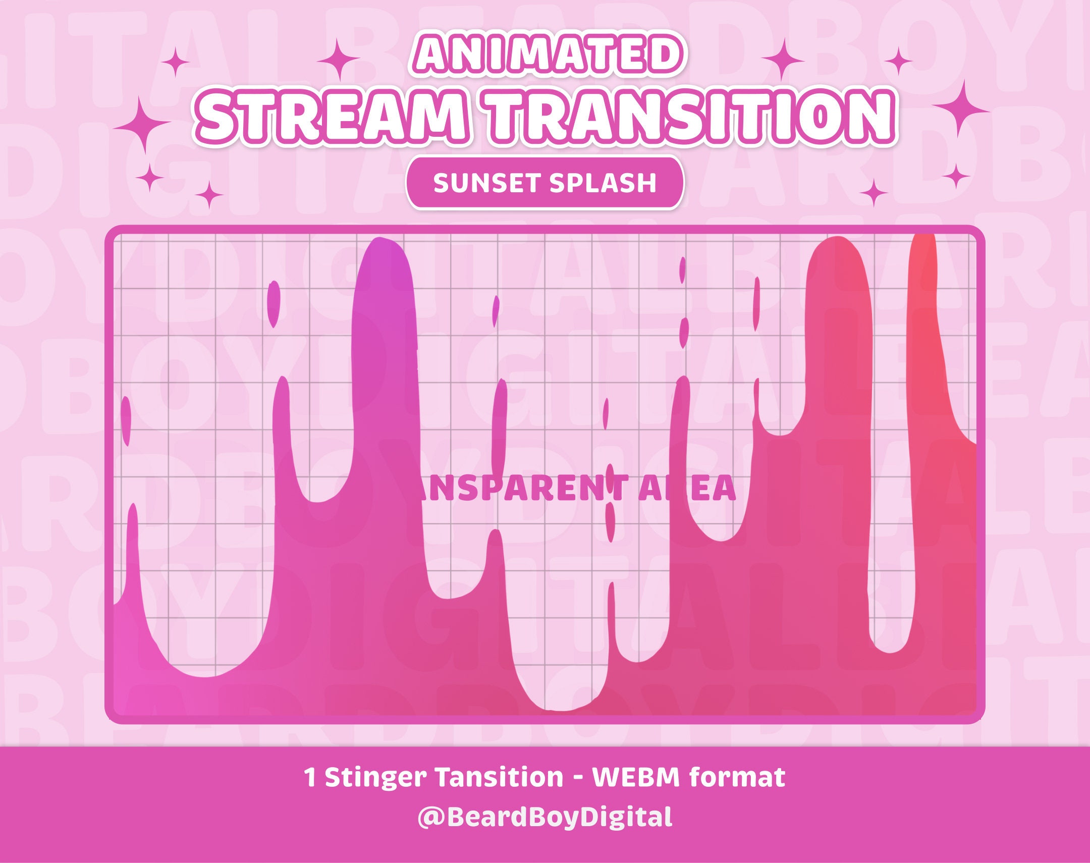 Animated Sunset Splash Stream Transition: Liquid Wave (WEBM) - Etsy