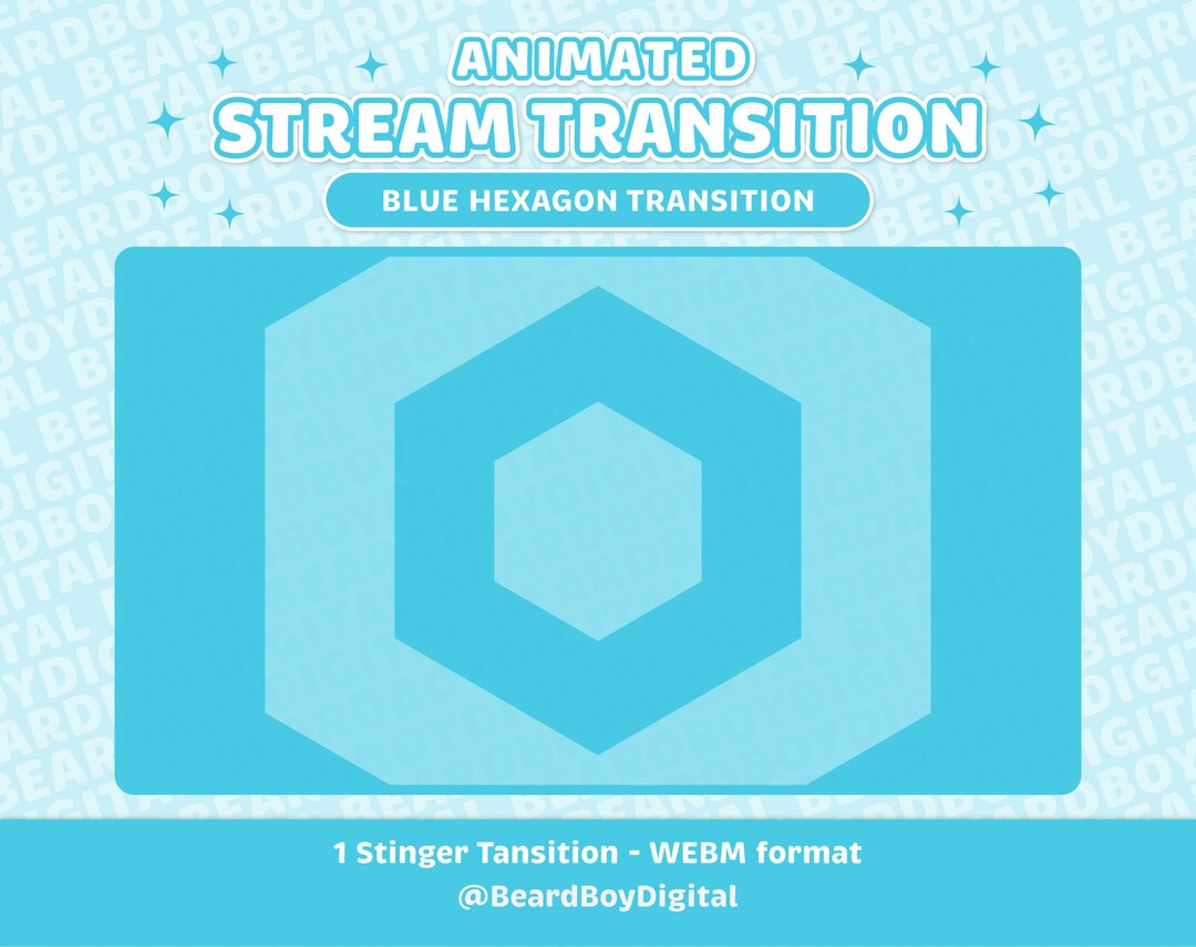 Blue Hexagon Animated Stream Transition | Twitch Stinger, OBS, Stream ...