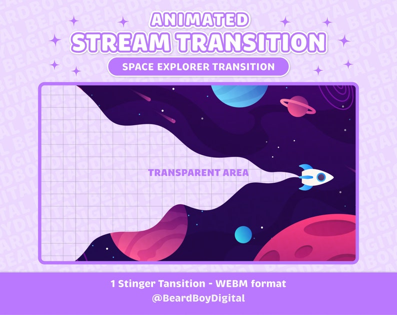 Animated Stream Transition Space Explorer Twitch Transition, OBS ...