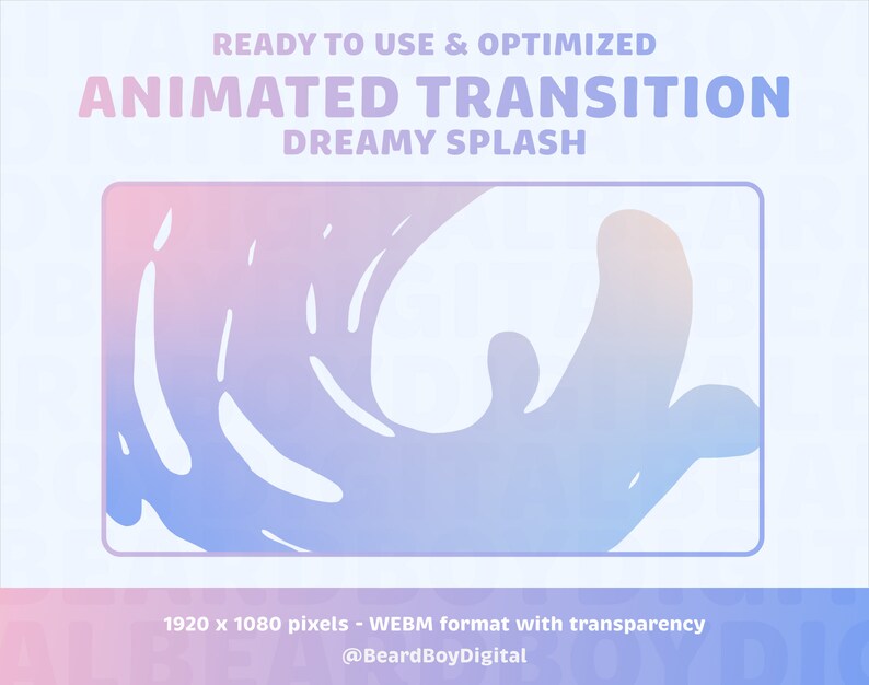 Animated Stream Transition Dreamy Splash Twitch - Etsy Australia