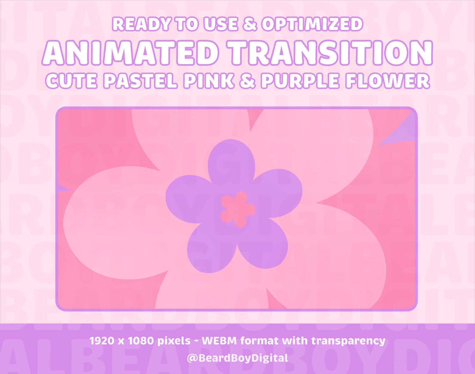 Twitch Stinger Transition Cute Pastel Pink & Purple Flower - Etsy