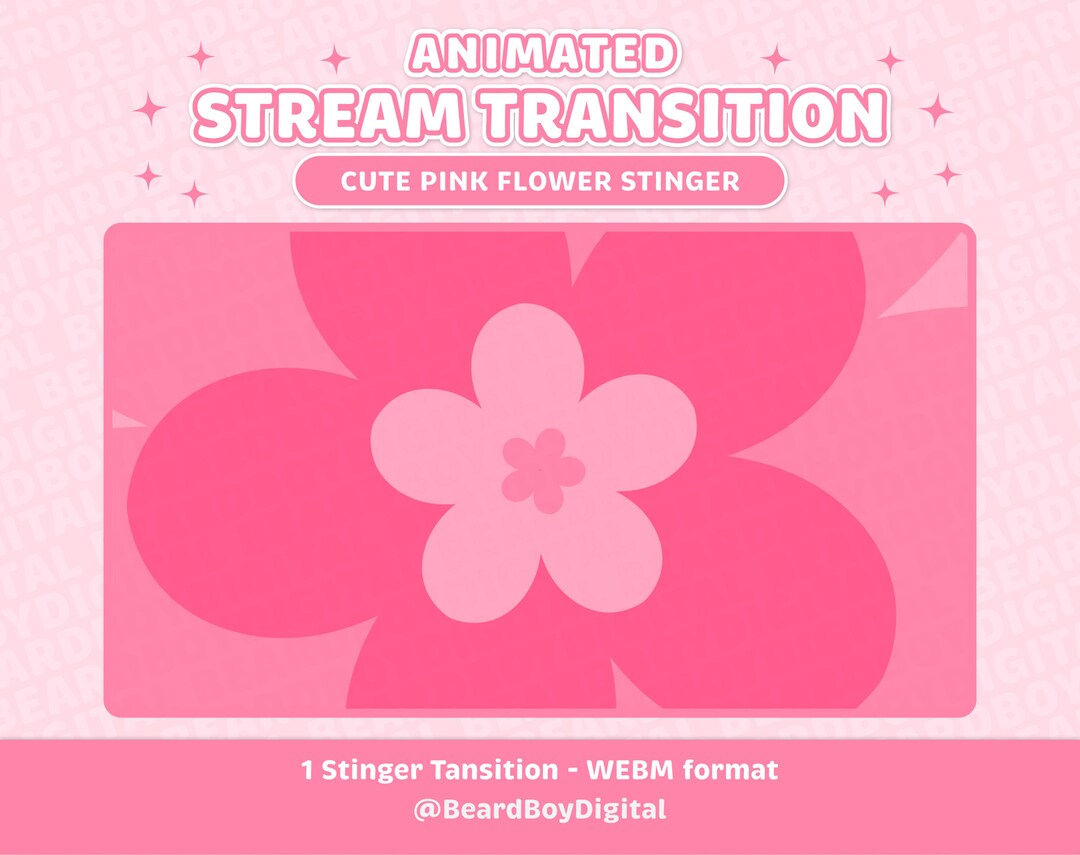 Twitch Stinger Transition - Cute Pink Flower | Stream Transition ...