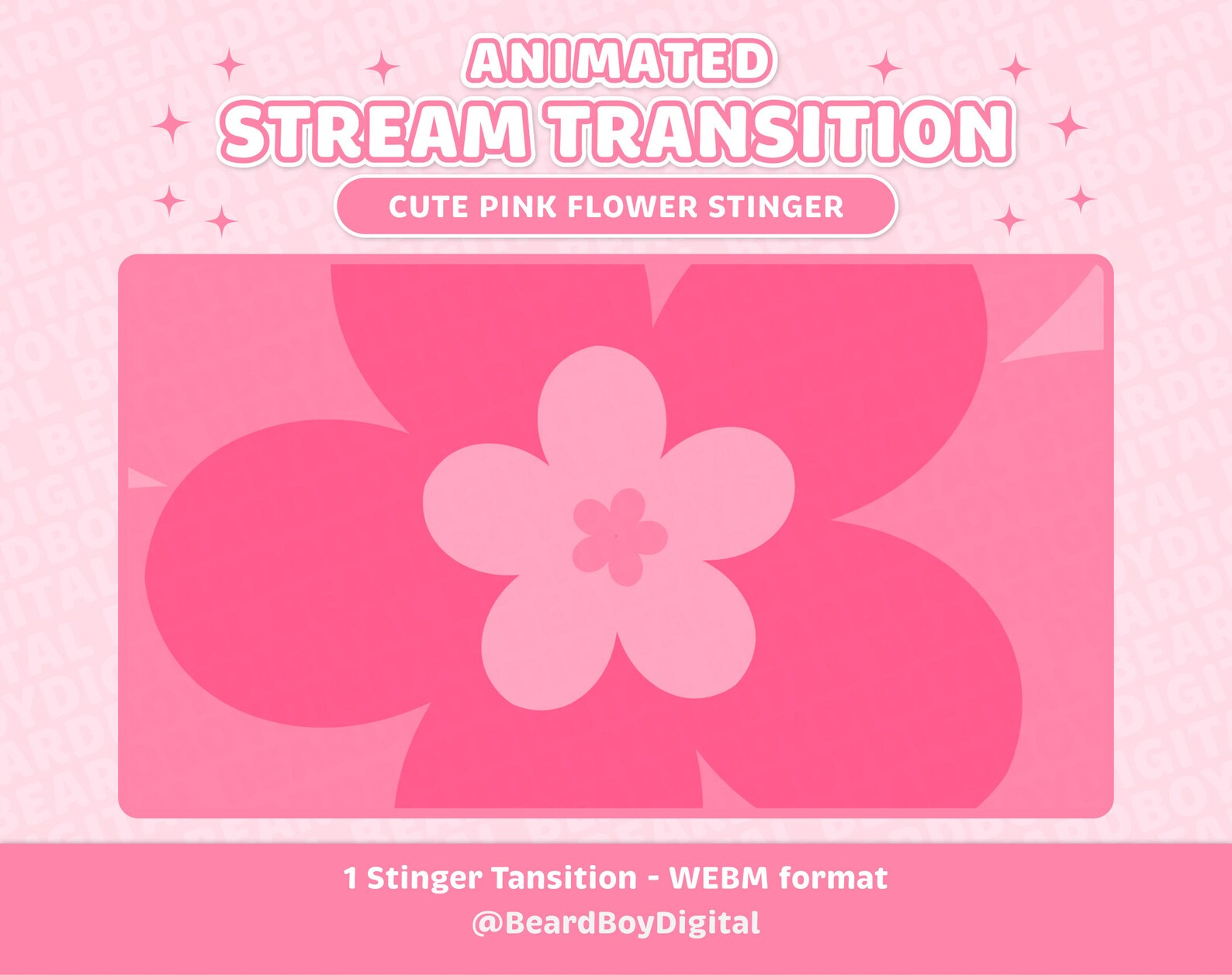 Twitch Stinger Transition - Cute Pink Flower | Stream Transition ...