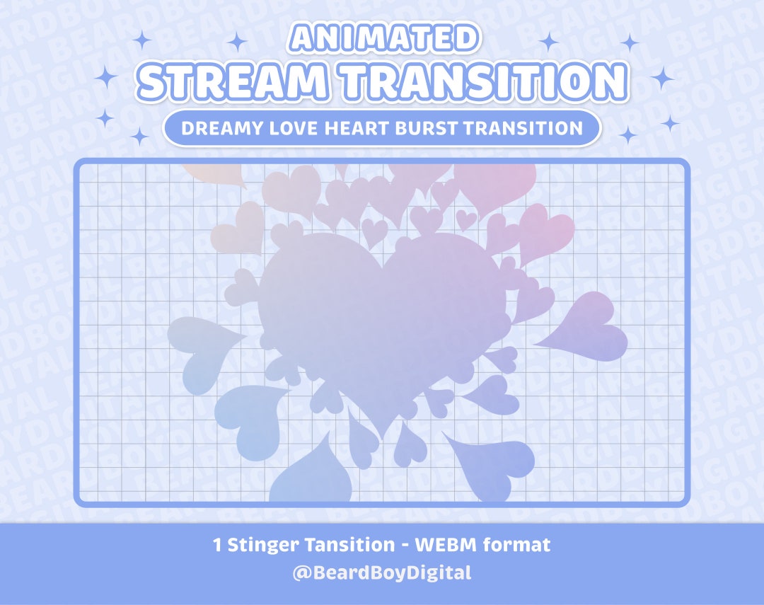 Love Heart Burst Animated Stream Transition: Y2K Kawaii (WEBM) - Etsy