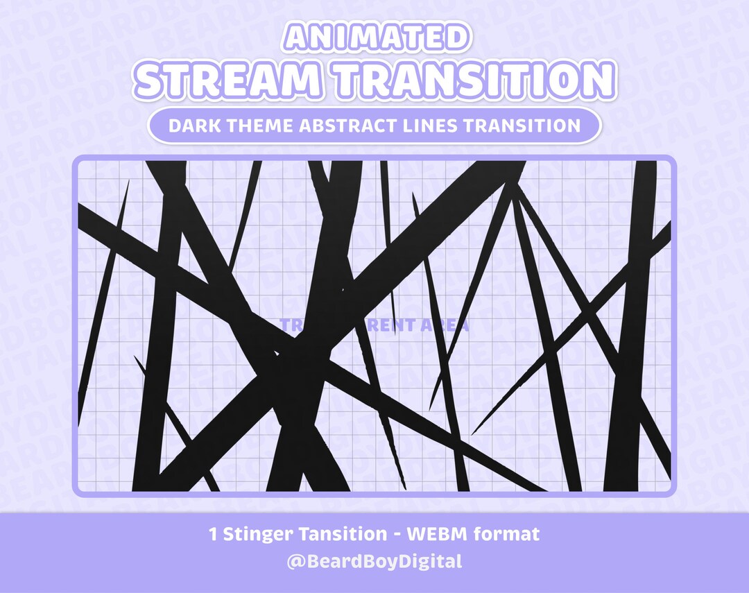 Dark Theme Abstract Lines Animated Stream Transition | Twitch Stinger ...
