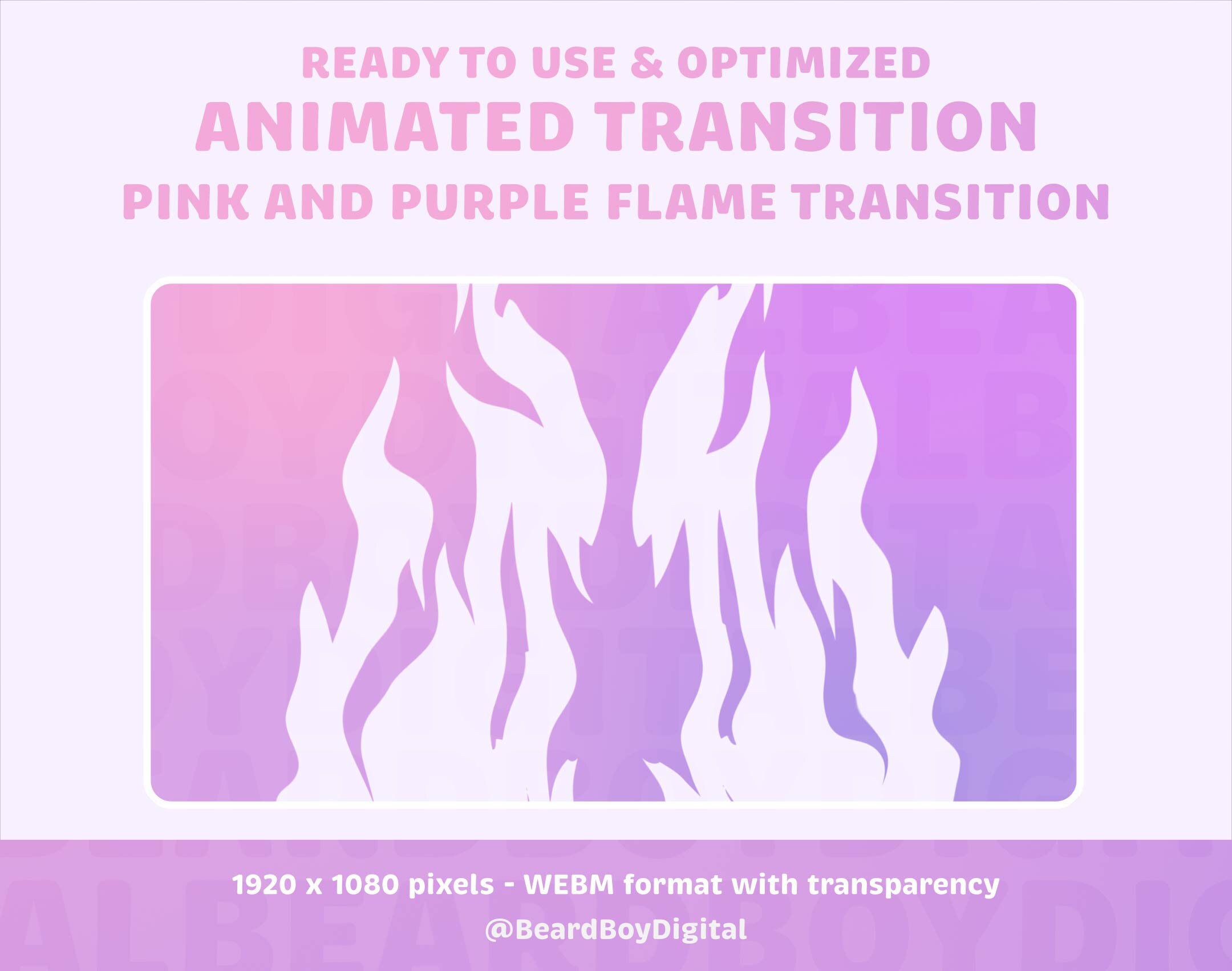 Animated Stream Transition Pink and Purple Flame Transition Twitch ...