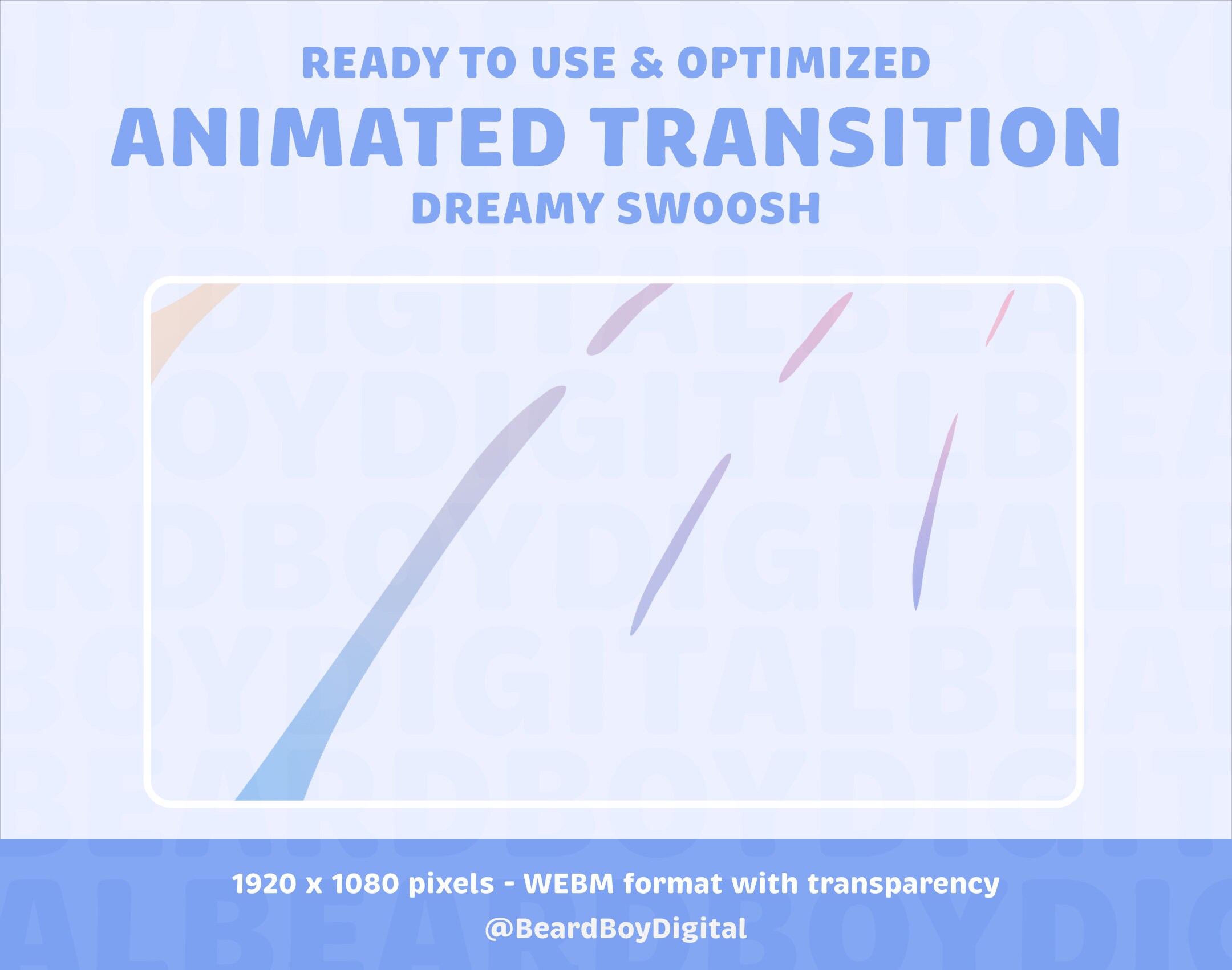 Animated Stream Transition Dreamy Swoosh Twitch Transition, OBS, Stream ...
