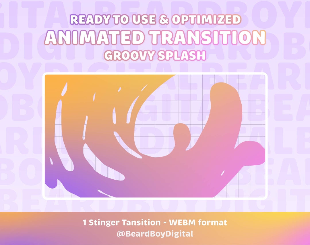 Animated Stream Transition Groovy Splash Twitch - Etsy