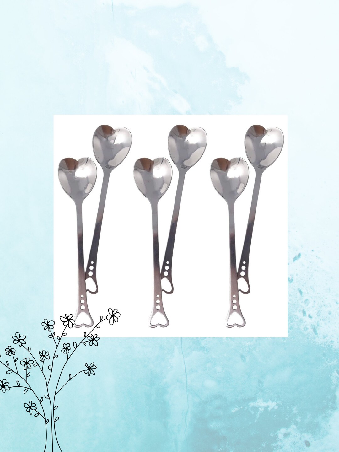 Heart Shape Spoon| Rose Top Spoon | Valentine Spoons - Etsy