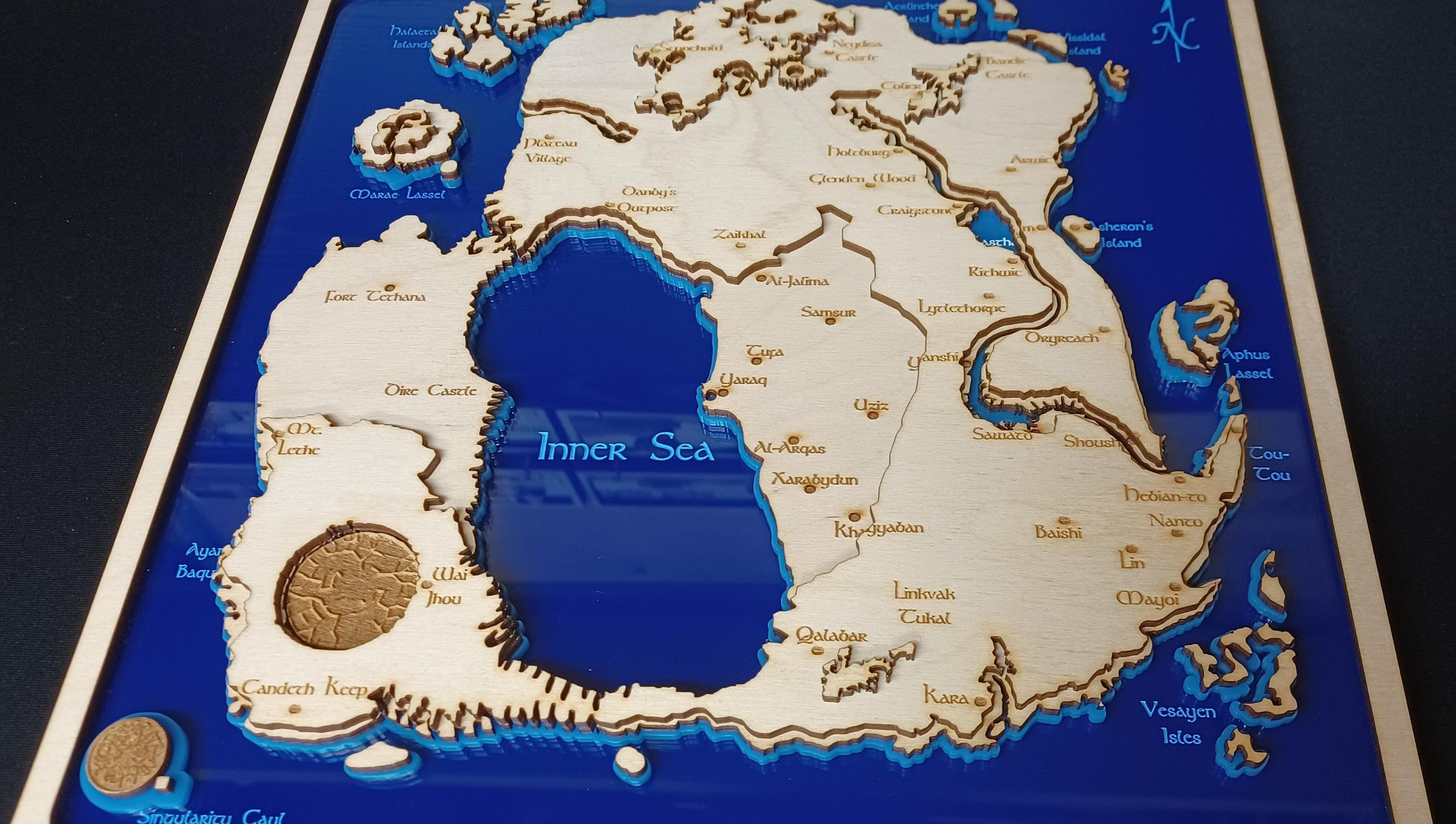 Asheron's Call Topographic Map of Dereth - Etsy UK