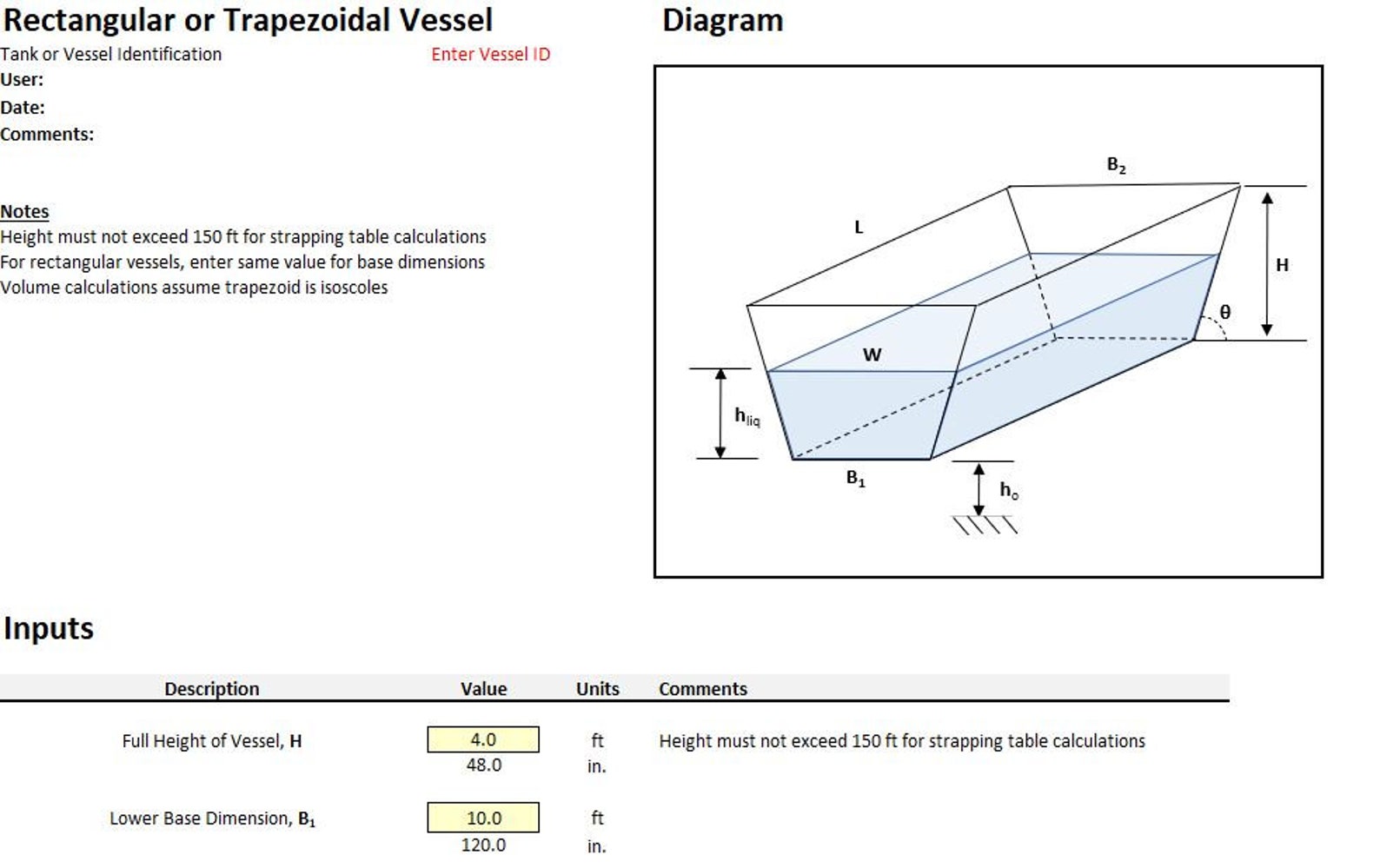 Vessel Volume Calculator - Horizontal Vessels, Vertical Vessels, and ...