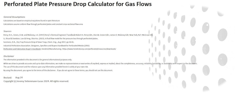 Perforated Plate Pressure Drop Calculator - Etsy