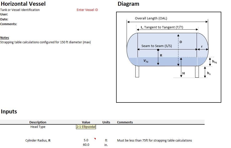 Vessel Volume Calculator - Horizontal Vessels, Vertical Vessels, and ...