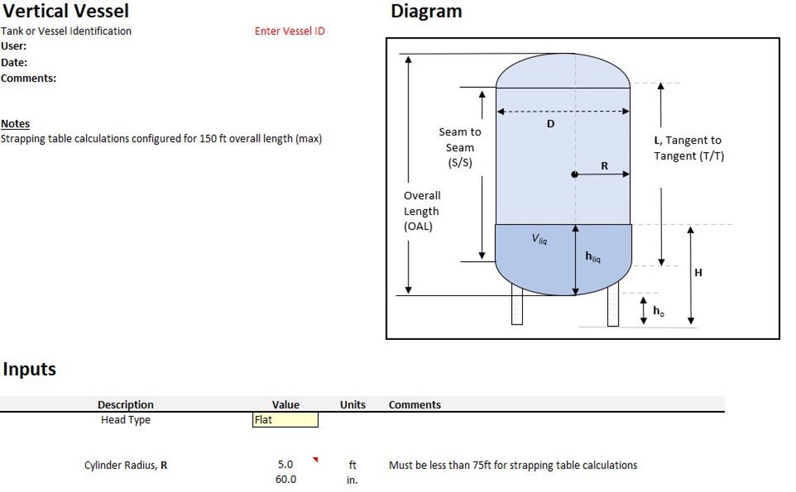 Vessel Volume Calculator - Horizontal Vessels, Vertical Vessels, and Spheres - Chemical ...