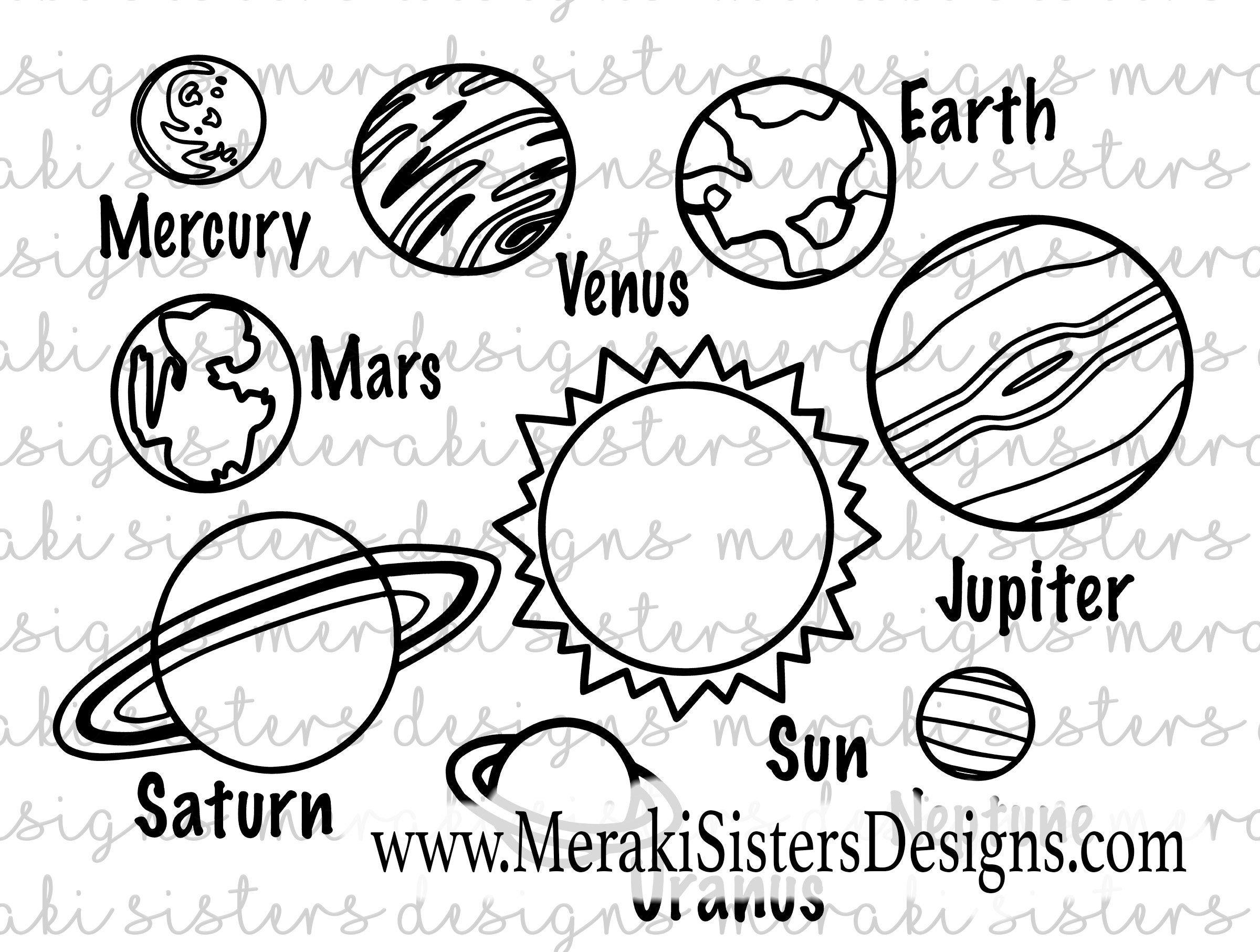 Solar System Digital: SVG, PNG - Etsy