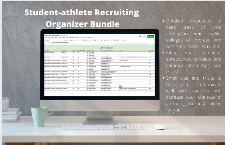 Student-athlete College Recruiting Organizer Bundle - Etsy