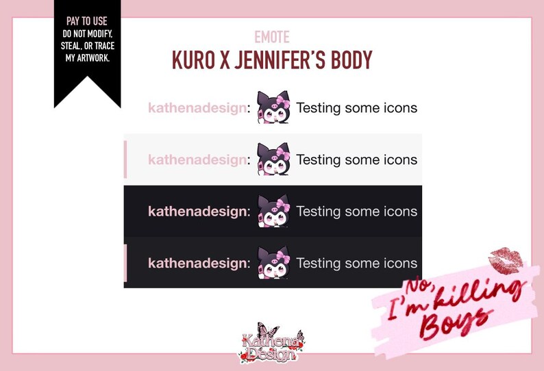 Cute Kuro X Jennifer’s Body Emote for Twitch and Discord - Etsy