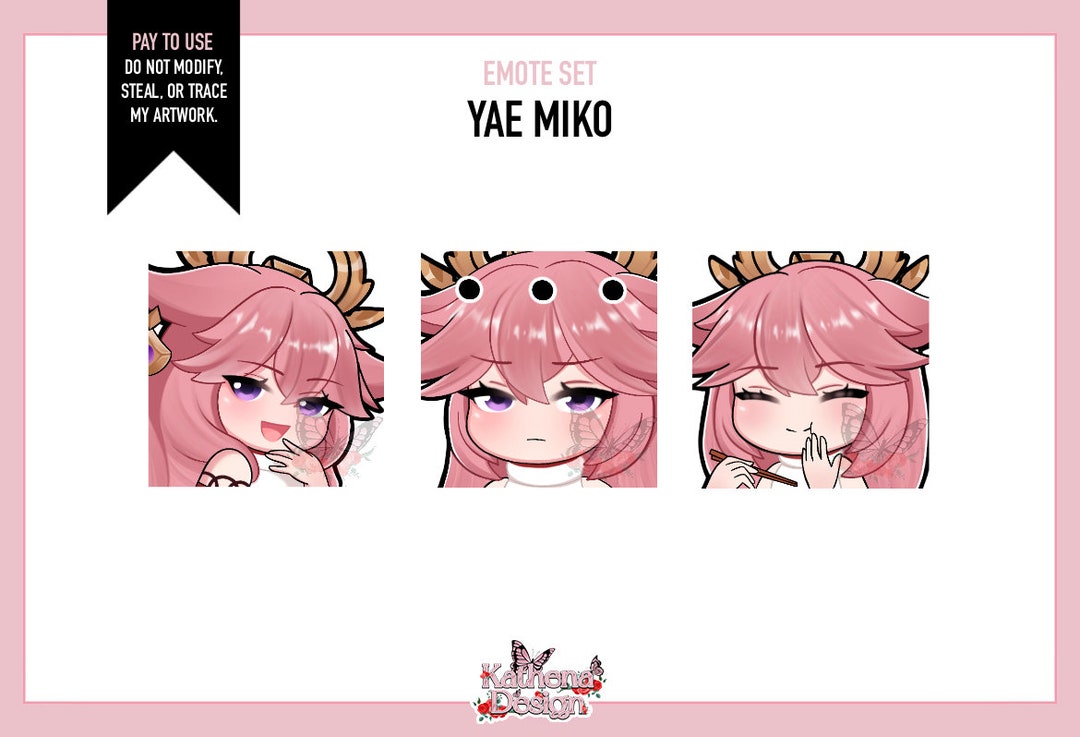 Genshin Impact Yae Miko Emote Set for Twitch and Discord - Etsy Israel