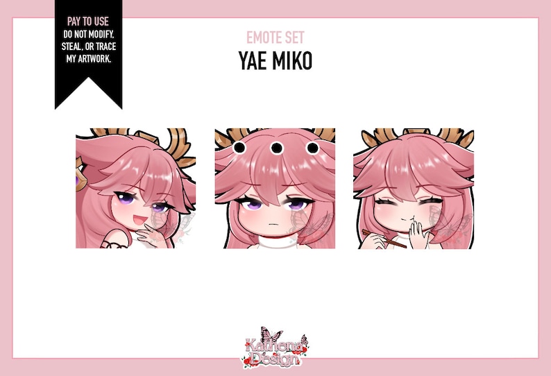 Buy Genshin Impact Yae Miko Emote Set for Twitch and Discord Online in ...