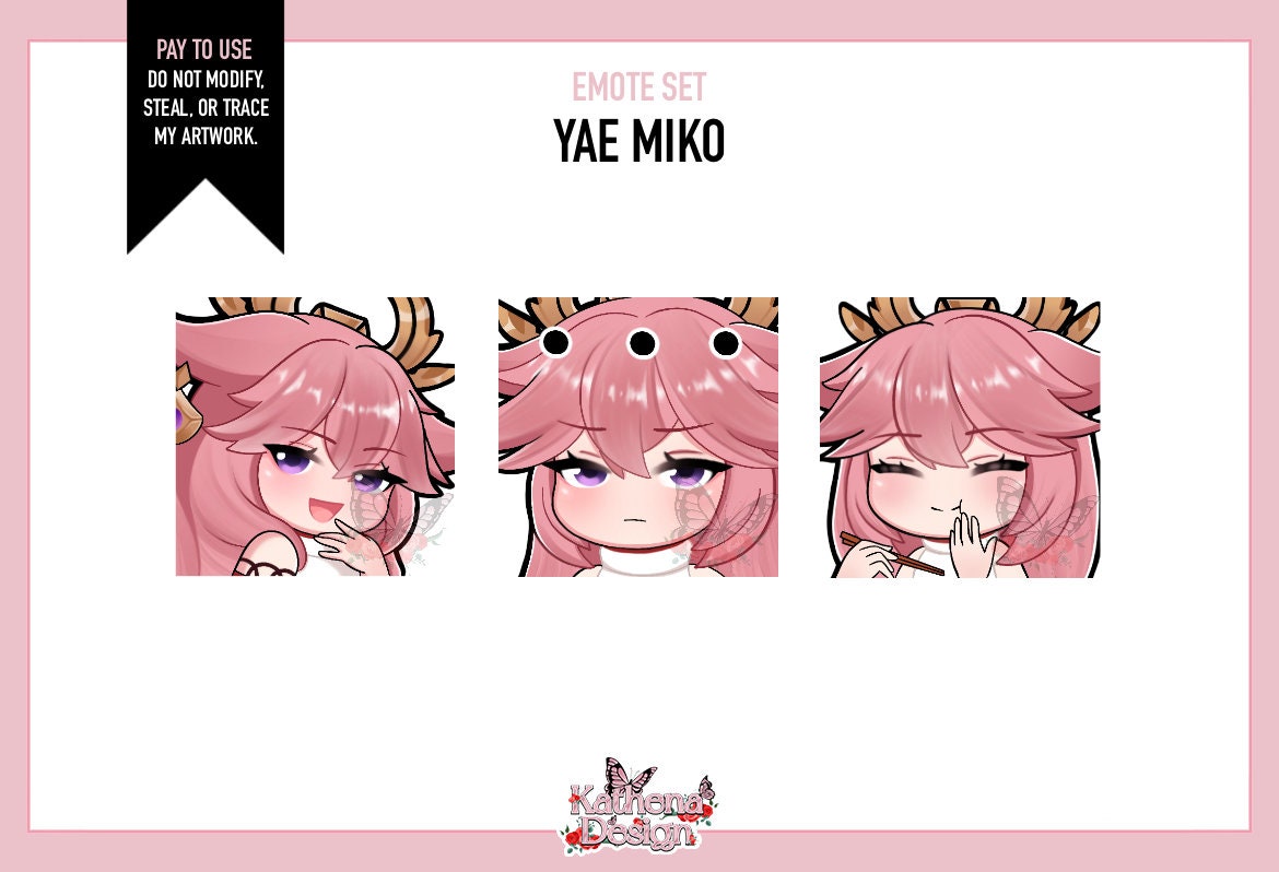 Genshin Impact Yae Miko Emote Set for Twitch and Discord - Etsy UK