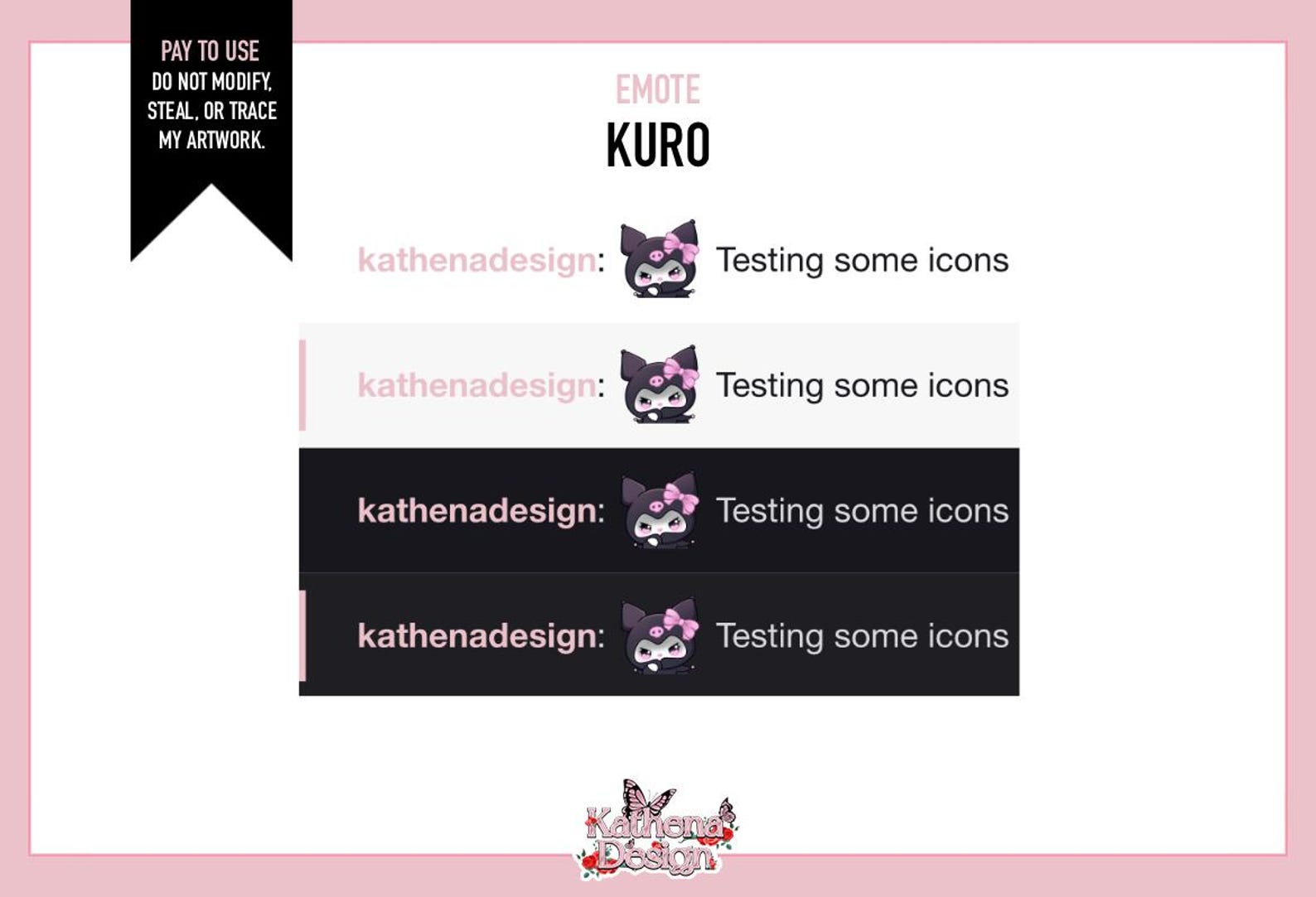 Cute Kuro Bandit Emote for Twitch and Discord - Etsy