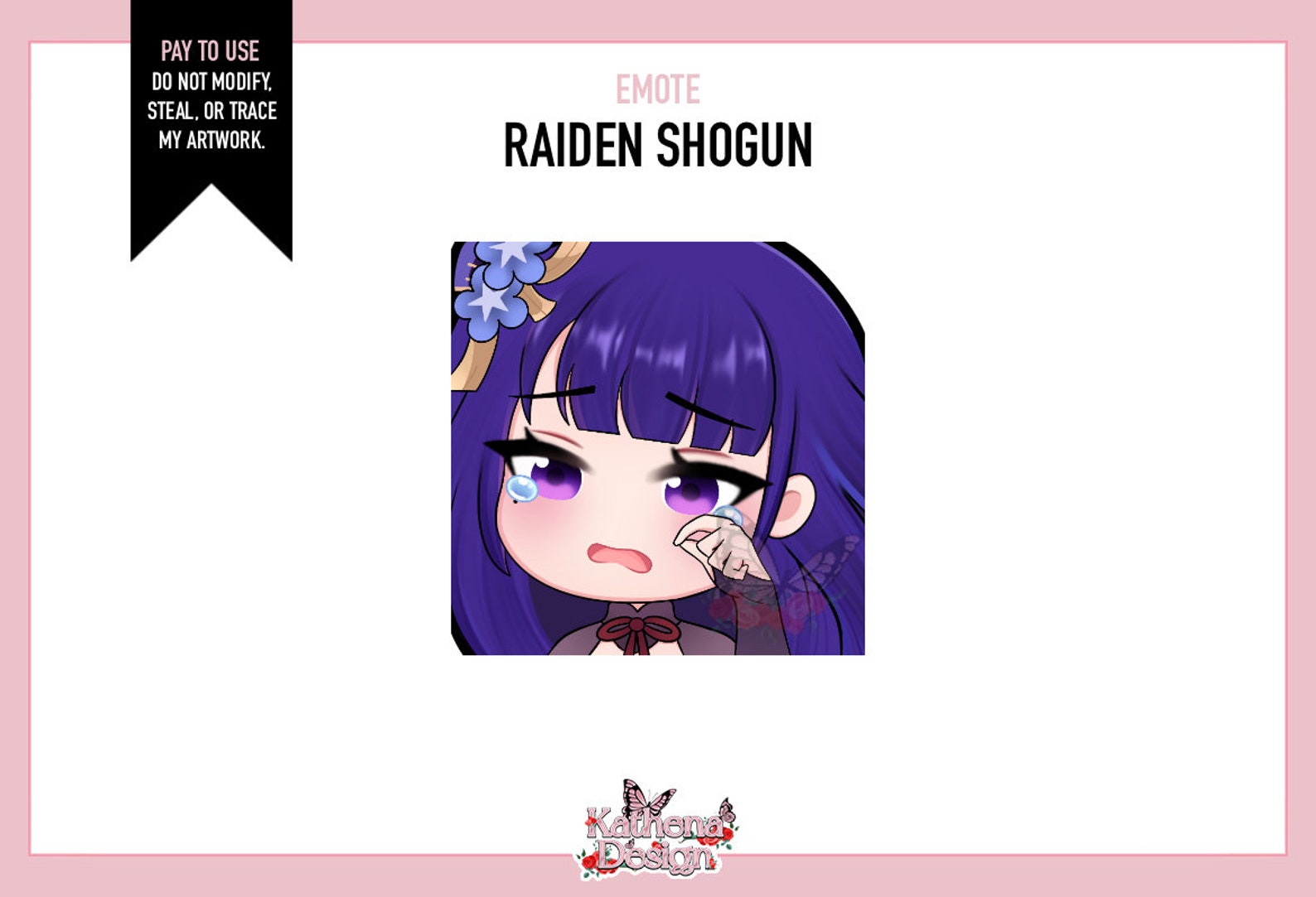Genshin Impact Raiden Shogun Crybaby Emote for Twitch and Discord - Etsy