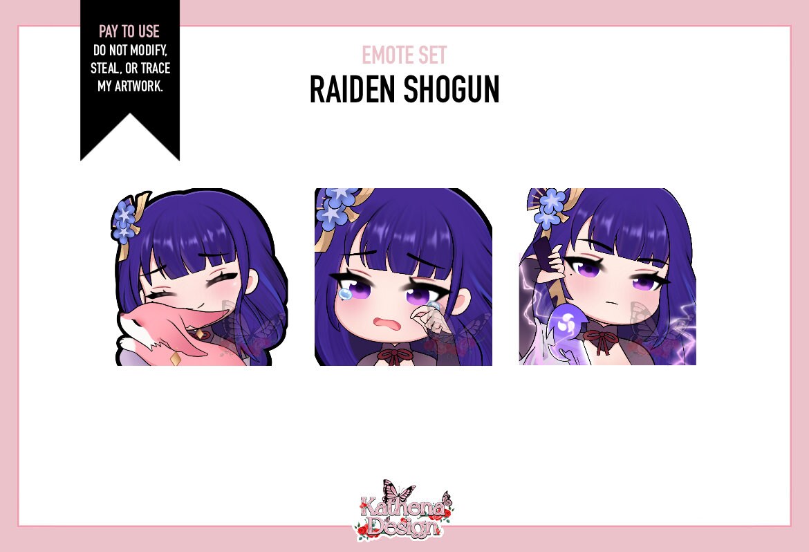 Genshin Impact Raiden Shogun Emote Set for Twitch and Discord - Etsy