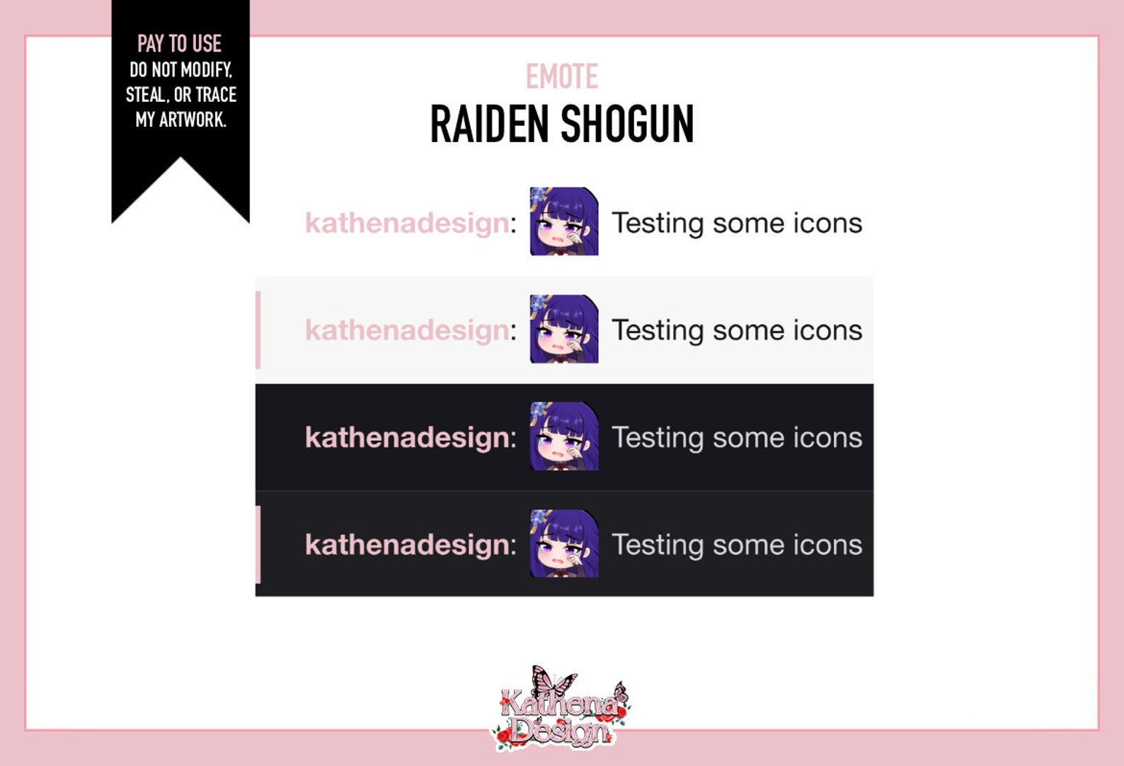Genshin Impact Raiden Shogun Crybaby Emote for Twitch and Discord - Etsy