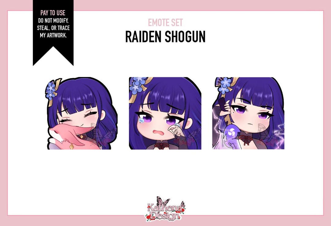 Genshin Impact Raiden Shogun Emote Set for Twitch and Discord - Etsy