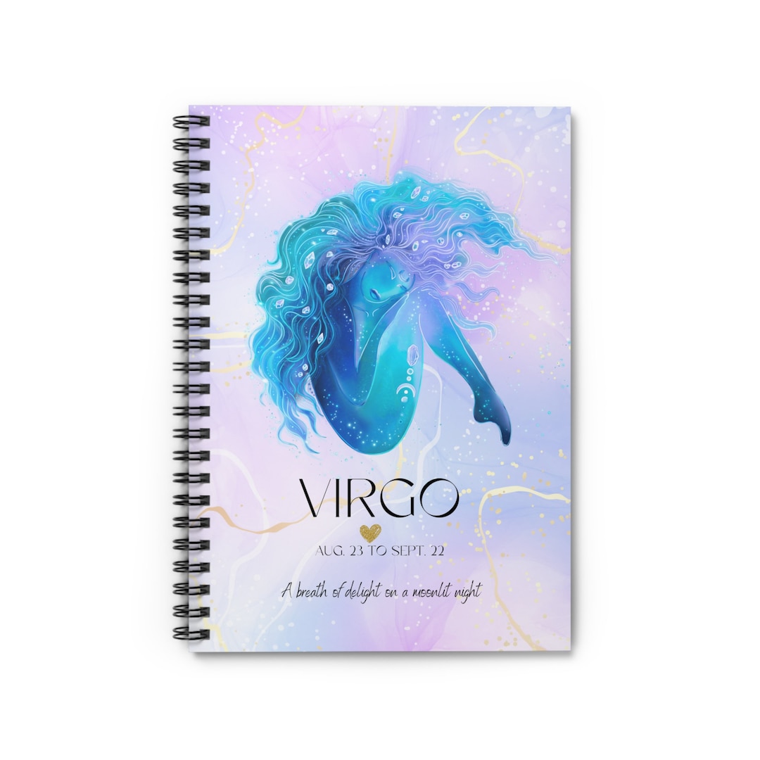 Virgo Zodiac Notebook, Virgo Zodiac Art, Virgo Journal, Spiral Notebook ...