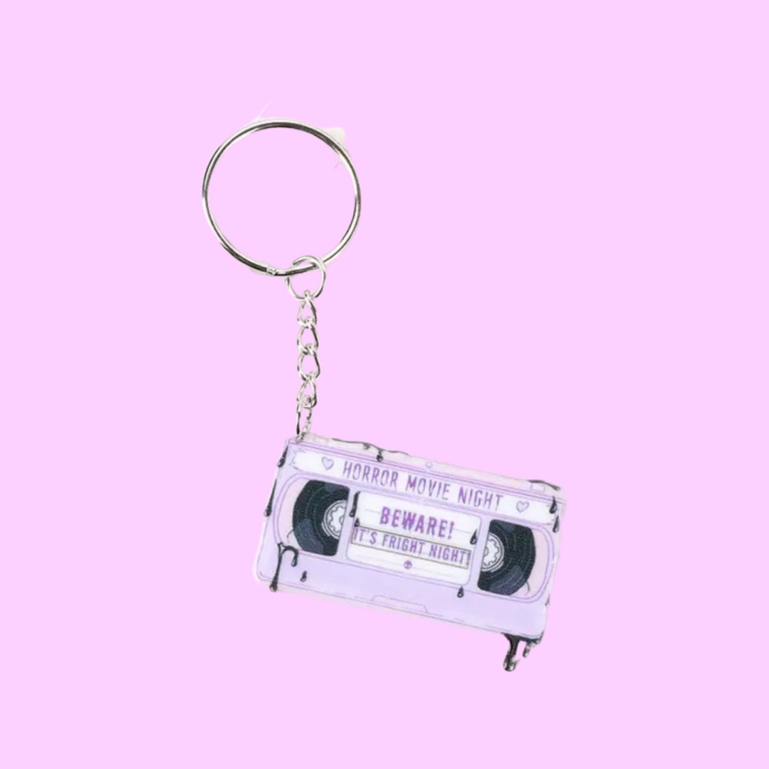 Kawaii Horror Movie Night VHS Fright Night Keychain - Etsy