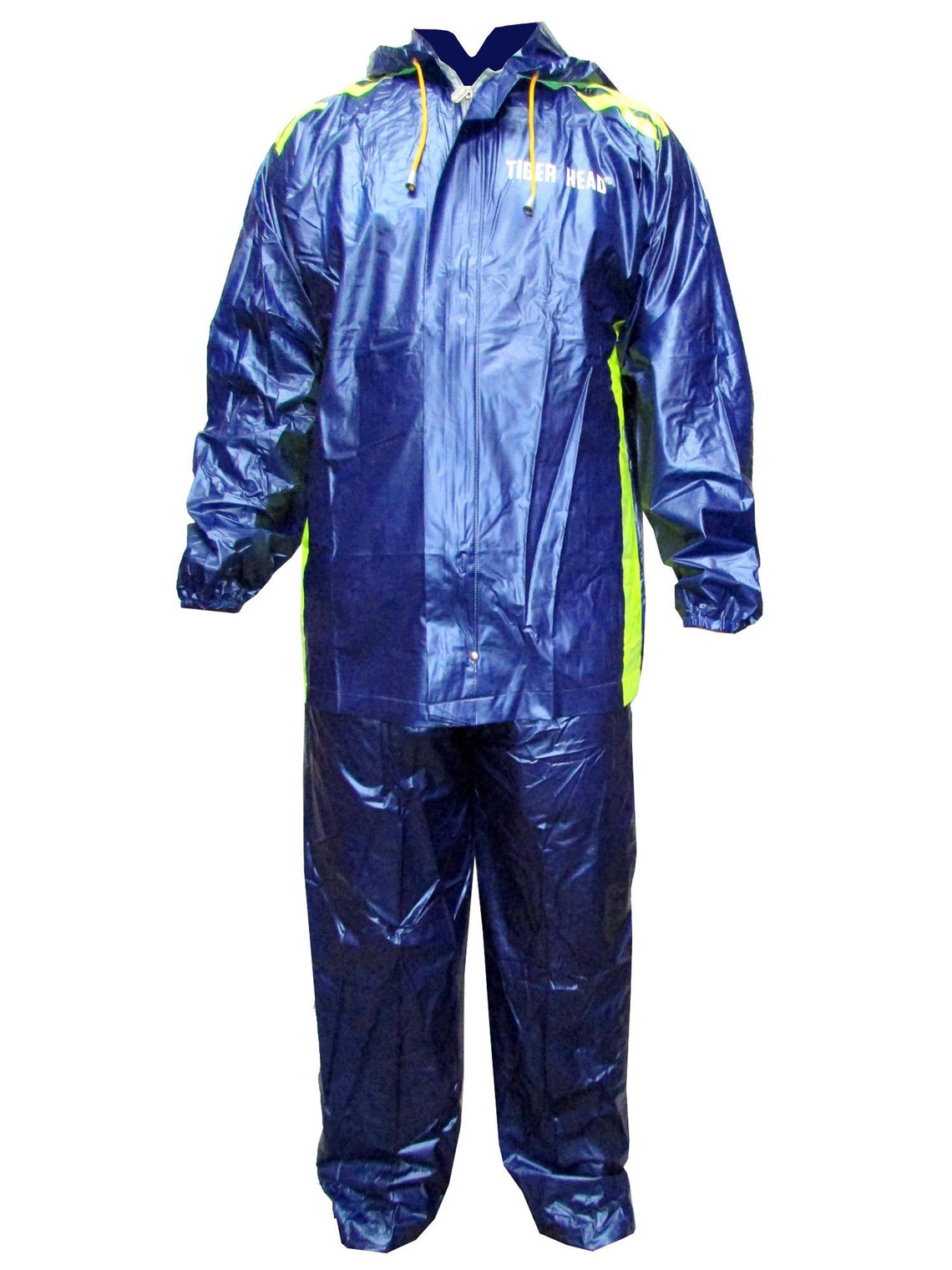 Raincoat Jacket and Pants With Zipper and Hood PVC Rainsuit Material ...