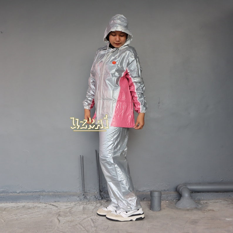 Raincoat Jacket and Pants With Zipper and Hood PVC Rainsuit Material ...