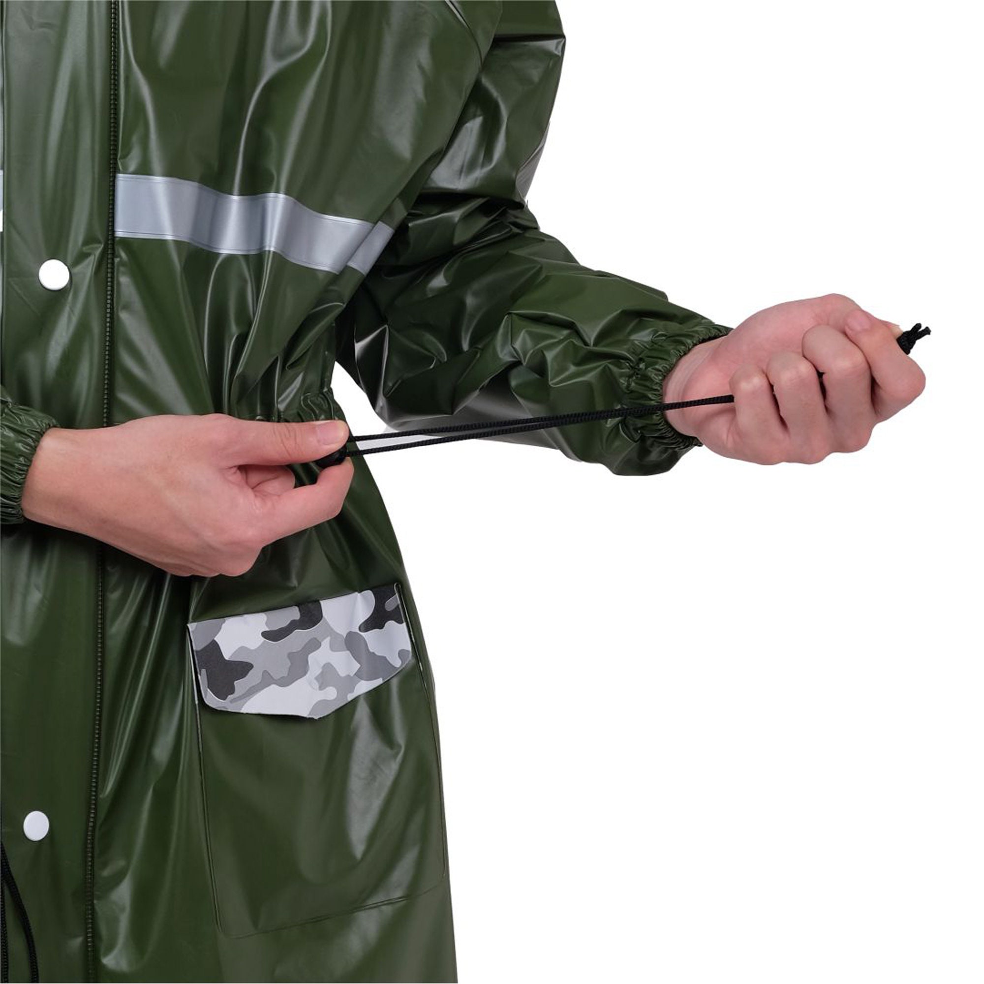 Raincoat Parka Vinyl Jacket and Pants Suit With Zipper Rubber Sleeves ...