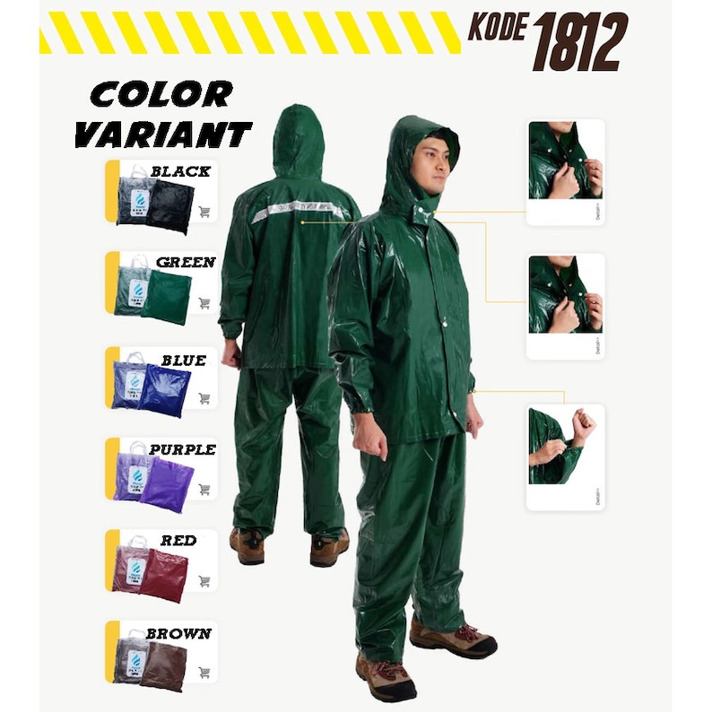 Raincoat Jacket and Pants Made of Thick PVC With Adhesive on Wrists and ...