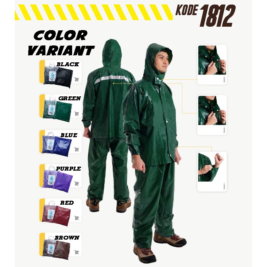 Raincoat Jacket and Pants Made of Thick PVC With Adhesive on Wrists and ...