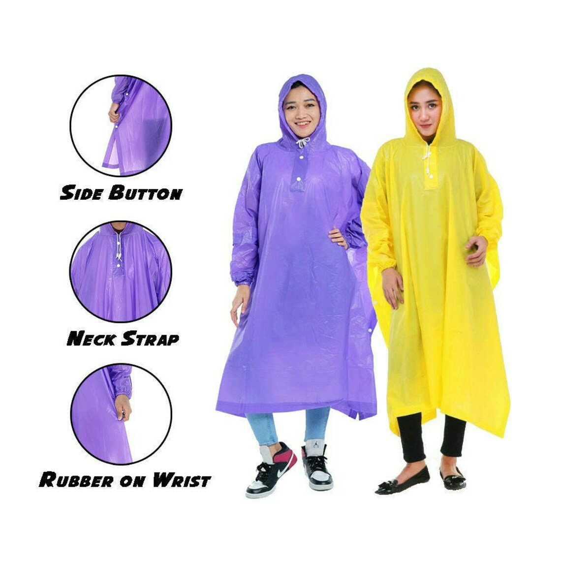 Raincoat Sleeve Poncho With Hood Attached High Quality PVC Material ...