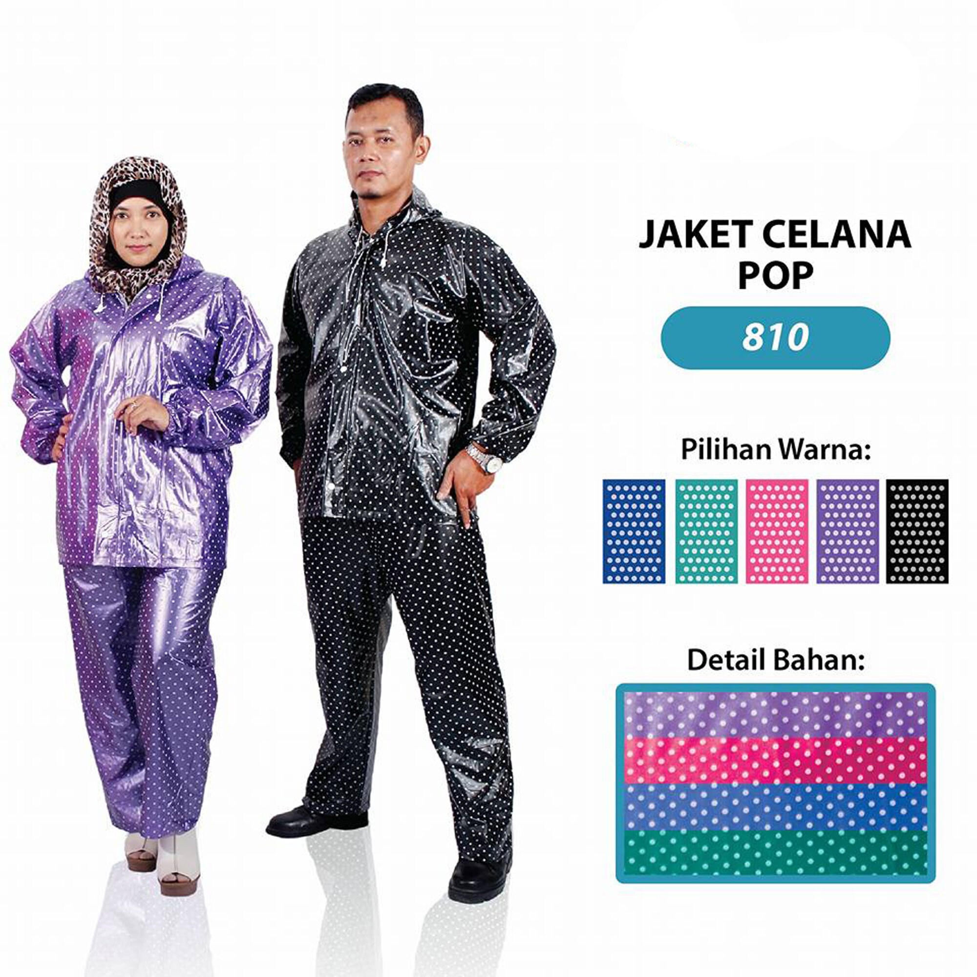 Raincoat Jacket and Pants With Zipper and Hood PVC Rainsuit Material ...
