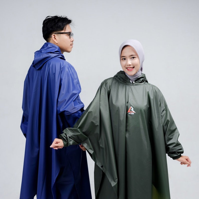 Bat Sleeve Poncho Raincoat With Larizo Pants, Made of Thick PVC - Etsy